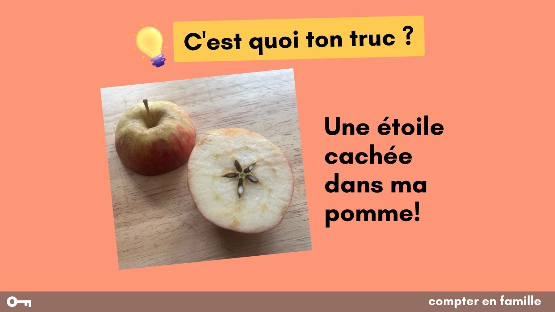 Une étoile dans ma pomme ! Compter avec des pommes - La CLEF
